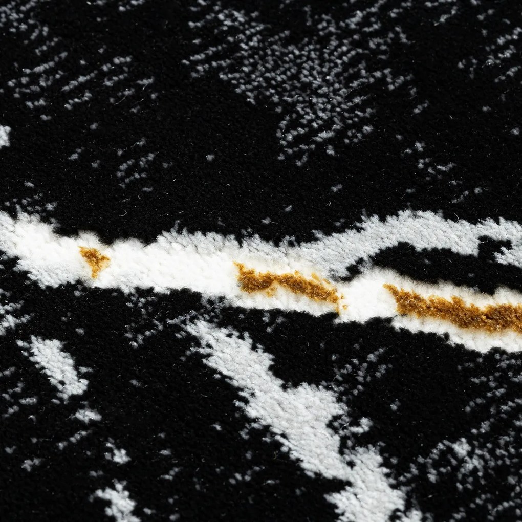 Dywany Łuszczów, Kusový koberec Allure 1963 black/gold, 200x290, černá, kancelář