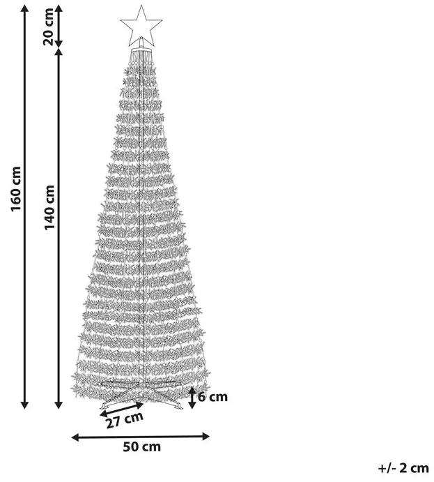 Vánoční stromek s inteligentními LED světly a aplikací 160 cm vícebarevné SAARLOQ Beliani