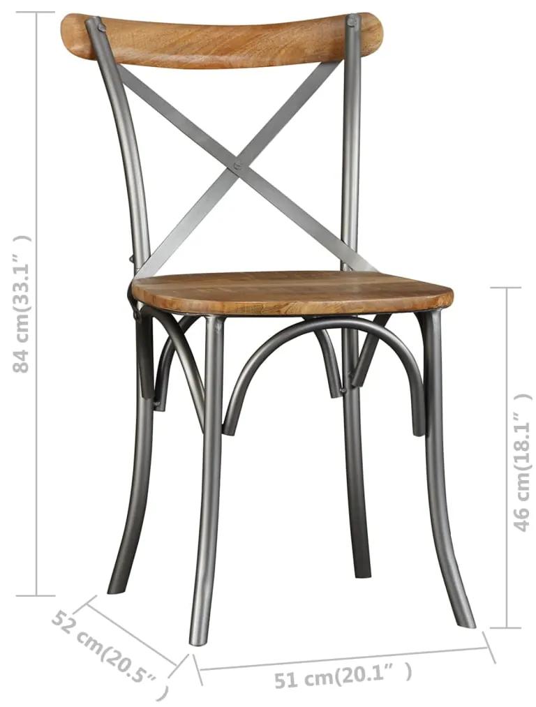 Jídelní židle 2 ks masivní mangovníkové dřevo,  244592