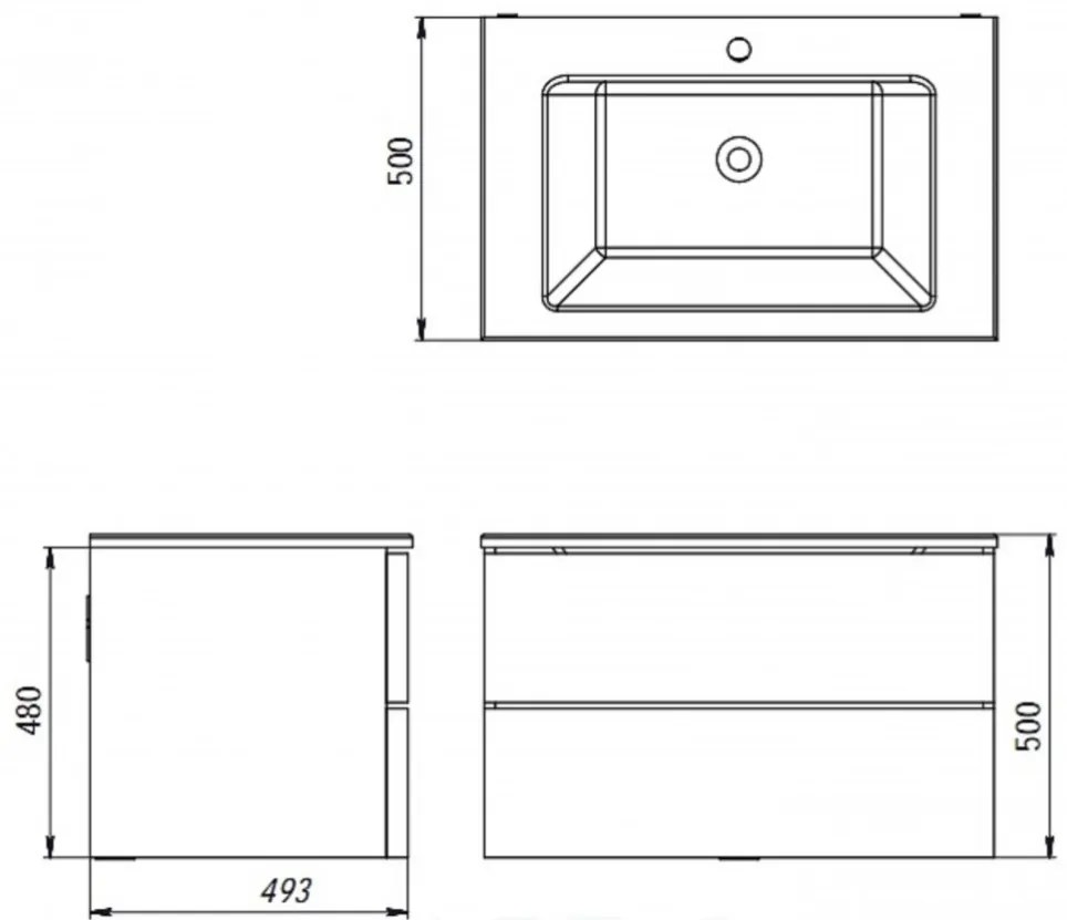 Lavedo Rimini Ash 80 koupelnová skříňka s umyvadlem