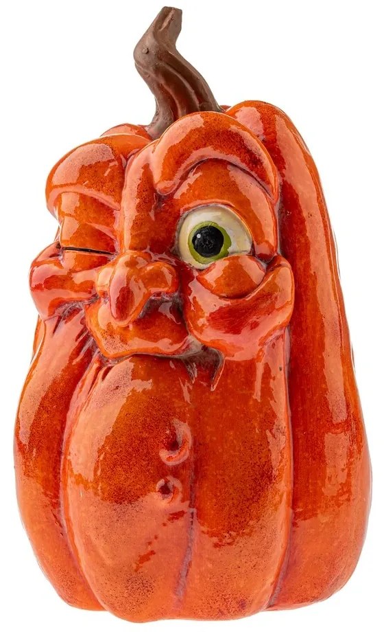 Podzimní dekorace Dýně s tváří, 13 x 15 cm, keramika