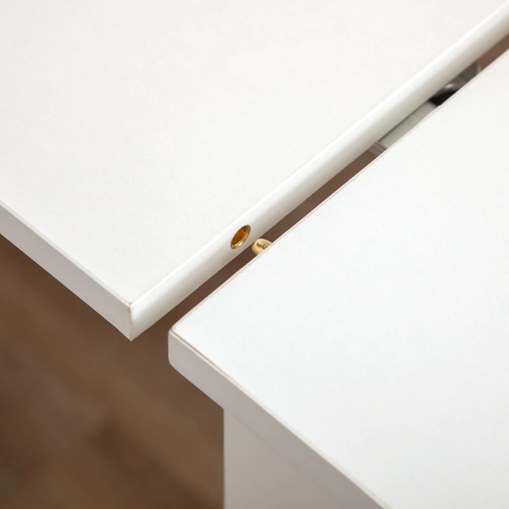 HOMCOM Jídelní stůl, skládací stůl, rozkládací kuchyňský stůl, jídelní stůl, dřevotřískové desky, 60-180 x 85 x 75 cm, bílý