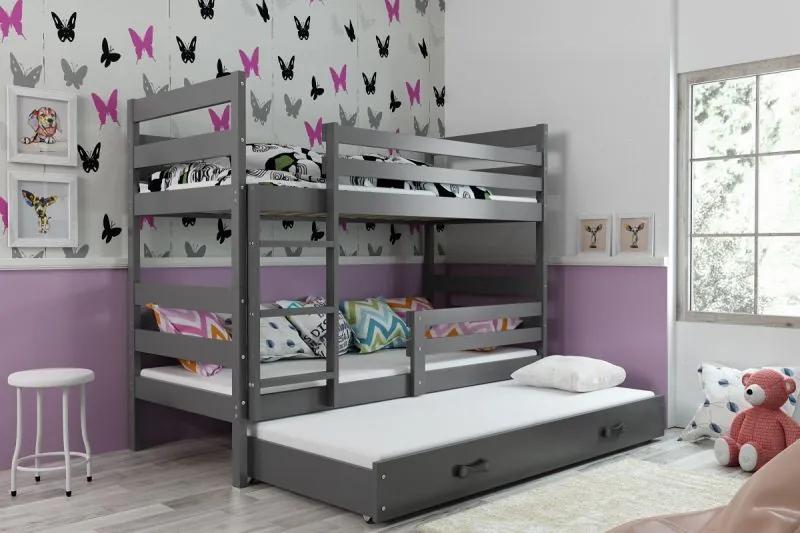 Patrová postel ERYK s přistýlkou 190 cm- barva grafit