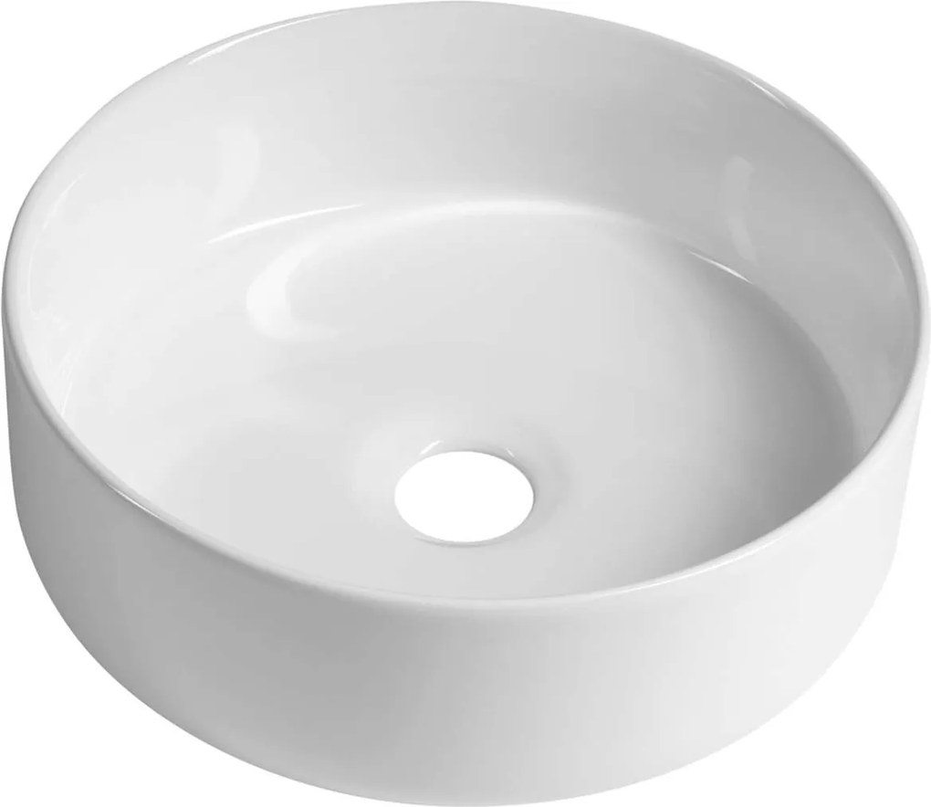 Sapho - Umývátko na desku Mimis, průměr 30 cm, bez přepadu, bez otvoru pro baterii, bílá AR489