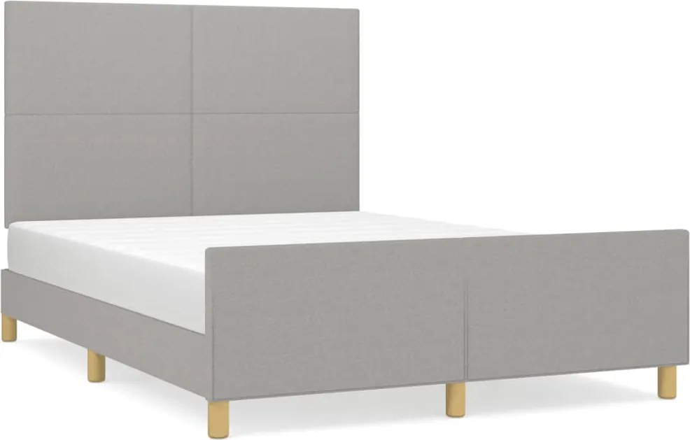 Rám postele bez matrace světle šedý 140 x 200 cm textil 3124895