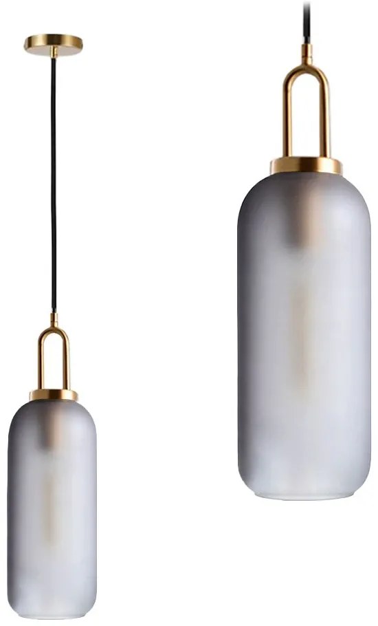 Toolight - Skleněná závěsná svítilna 1xE27 60W APP442-CP, zlatá, OSW-05934