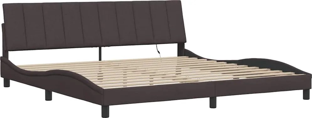 Rám postele bez matrace Hanko tmavě hnědý 200 x 200 cm textil 3310485
