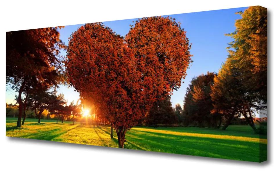 Obraz na plátně Strom Srdce Přírdoa 125x50 cm