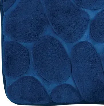 MSV PEBBLES koupelnová předložka 40 x 60 cm tmavě modrá / polyester, P