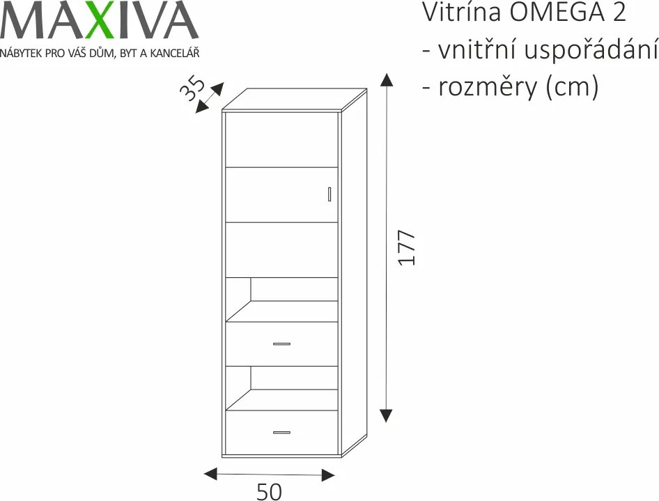 MAXIVA Obývací stěna - OMEGA, bílá/černá
