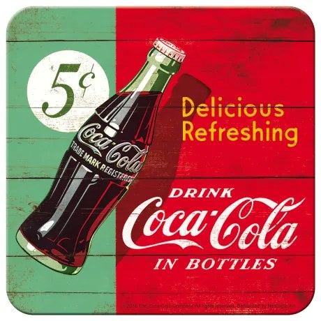 Postershop Sada podtácků 2 - Coca-Cola (dvoubarevná) 9x9 cm