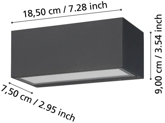 Eglo 900885 - LED Venkovní nástěnné svítidlo SPONGANO 2xLED/5W/230V IP65