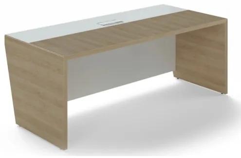 Kancelářský psací stůl TRIVEX - 200x90 cm - dub pískový/bílá - 3D5300