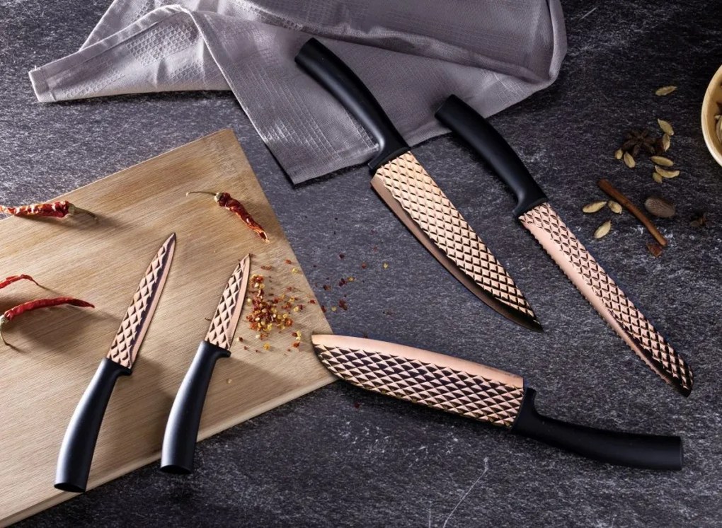 BERLINGERHAUS Sada nožů s nepřilnavým povrchem 5 ks Black Rose Collection BH-2612