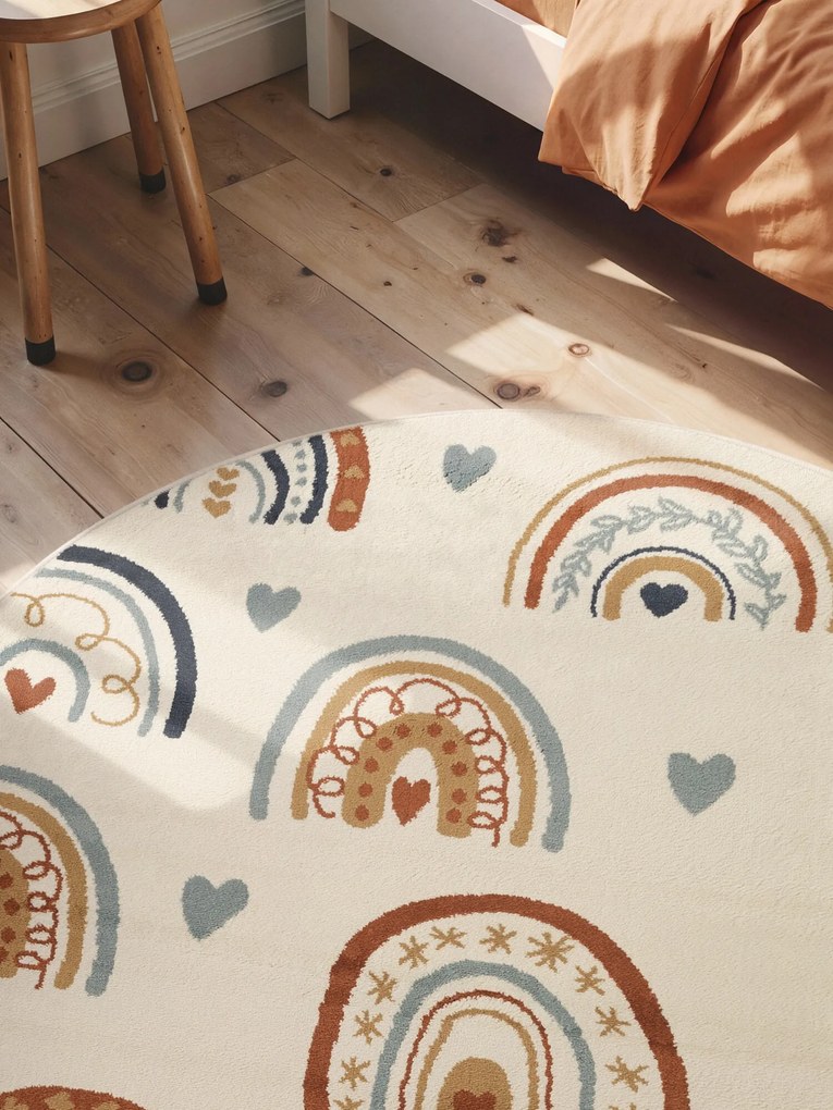 Hanse Home, Dětský koberec Adventures 106415 Cream Multicolor kruh, 160x160 (průměr) kruh, vícebarevná, dětský pokoj