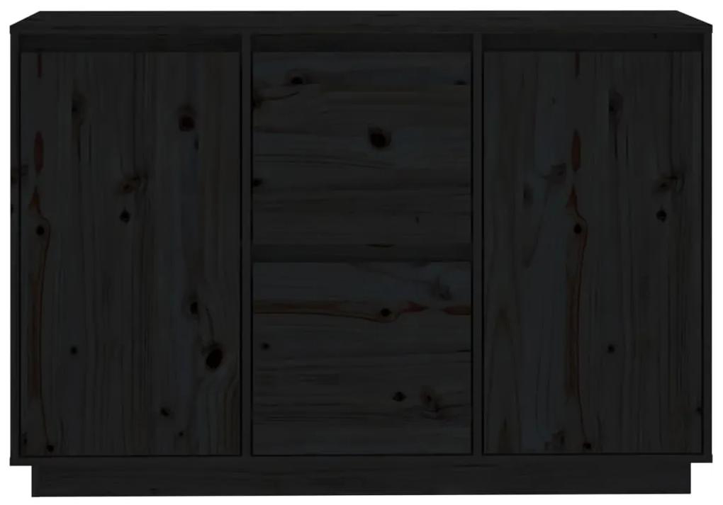 Příborník černý 111x34x75 cm masivní borové dřevo,  814313
