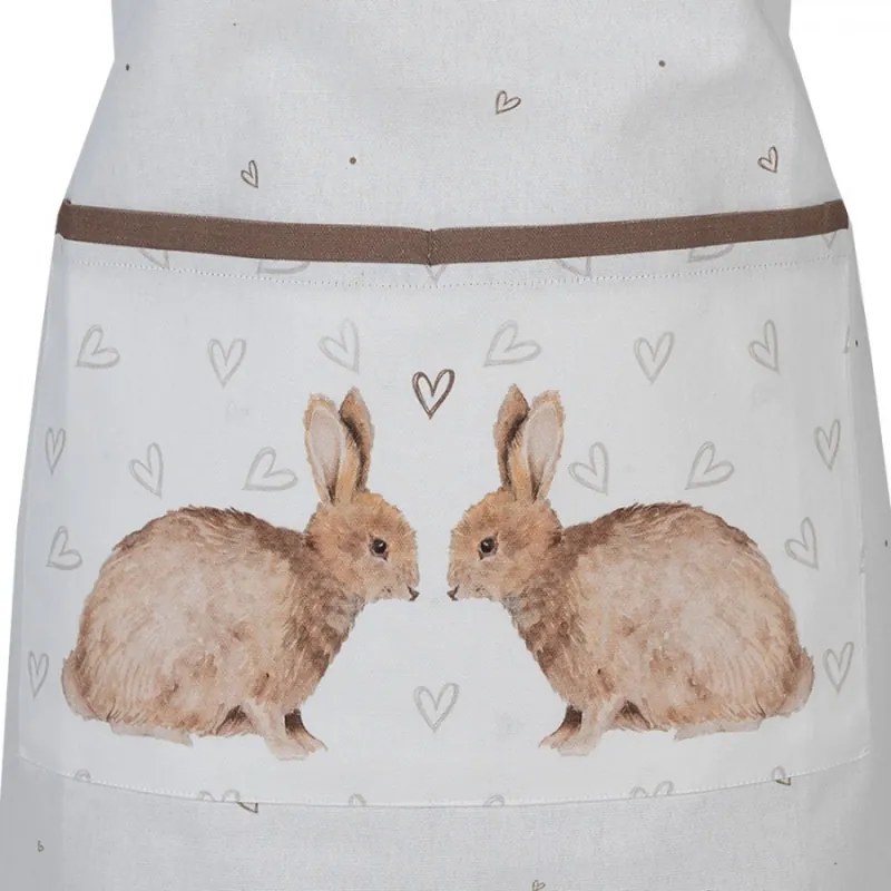 Bavlněná kuchyňská zástěra se vzorem králíčků Bunnies in Love – 70x85 cm