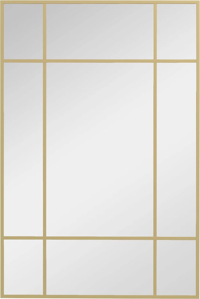 HOMCOM Obdélníkové Nástěnné Zrcadlo 90x60 cm se Zlatým Kovovým Rámem - Dekorativní Zrcadlo do Obývacího Pokoje, Ložnice a Předsíně | Aosom