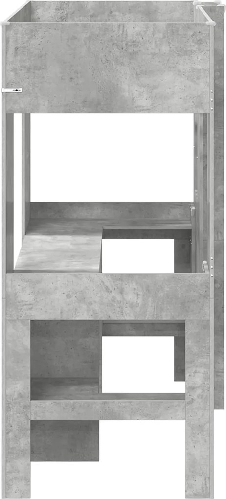 Rám patrové postele se stolem Betonově šedá 75 x 190 cm 3410430
