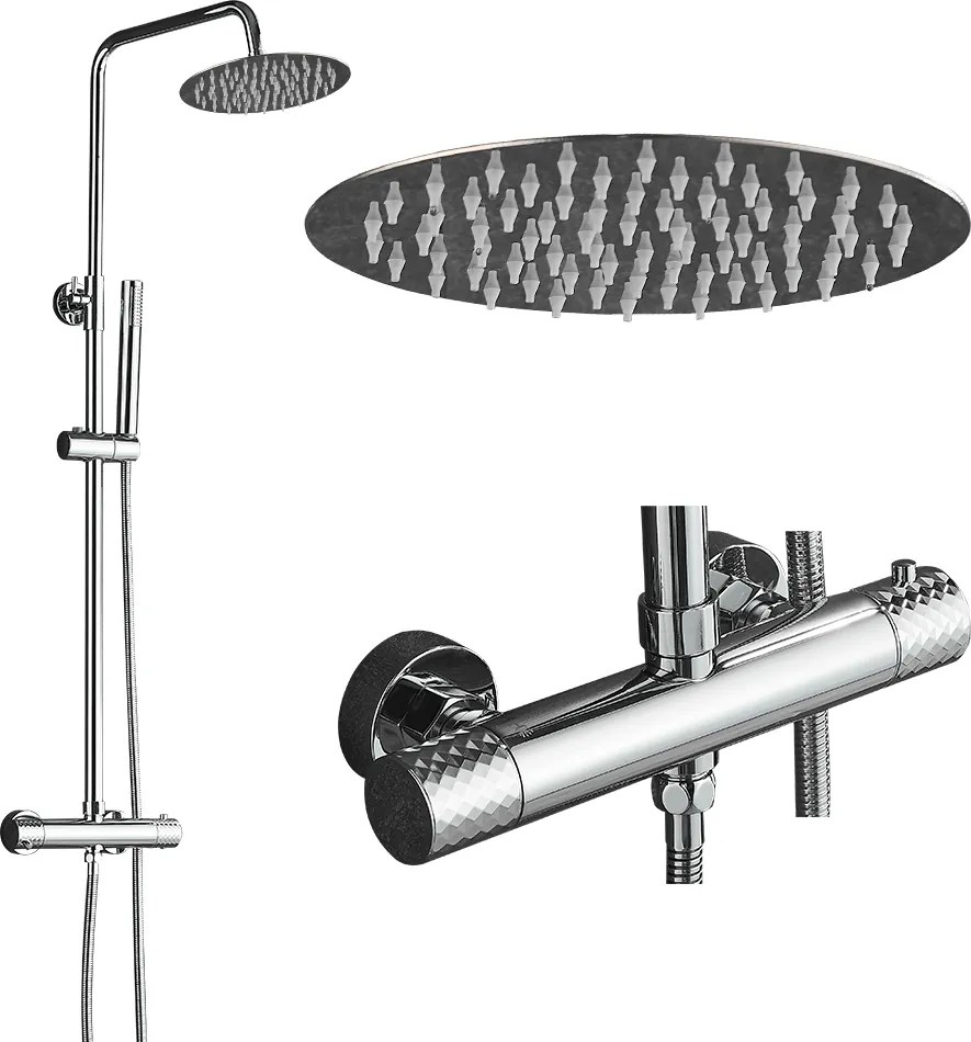 Gamma Roy, sprchová souprava s termostatickou baterií, chromová, GMA-BRYPZNT-CH