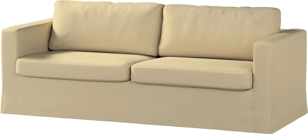 Potah na pohovku IKEA Karlstad 3-místná, nerozkládací, dlouhý barva zelená látka pletený vzor