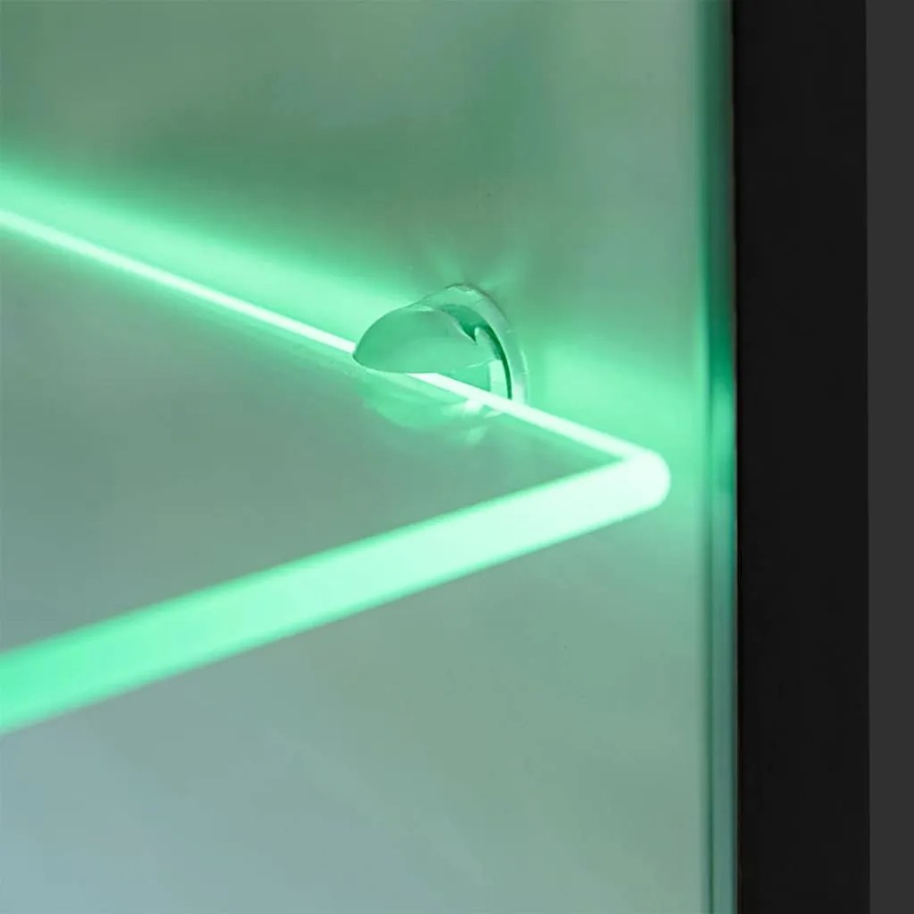 5dílná obývací stěna s LED osvětlením černá s vysokým leskem 246028