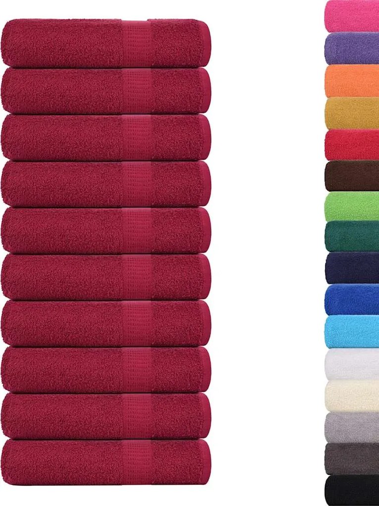 Ručníky FROGN 10 ks bordó 50x100 cm 360 g/m² 136736