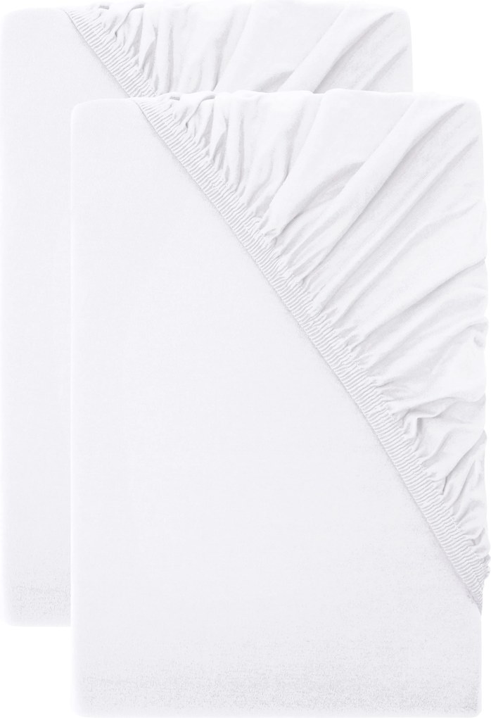 Livarno® Sada žerzejových napínacích prostěradel, 90–100 x 200 cm, 2dílná, bílá