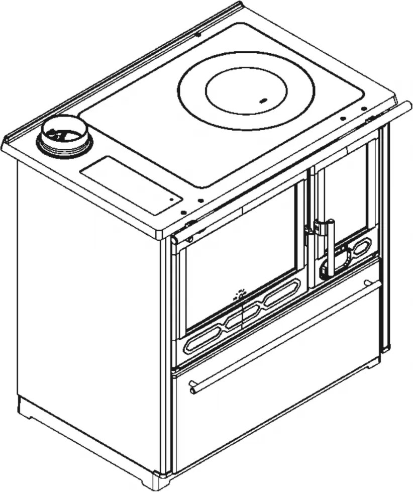 PLAMEN Sporák na tuhá paliva 850 GLAS - L béžový