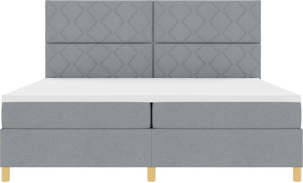 Postel s boxspringem s čelo Světle šedá 200 x 200 cm textil 3339721
