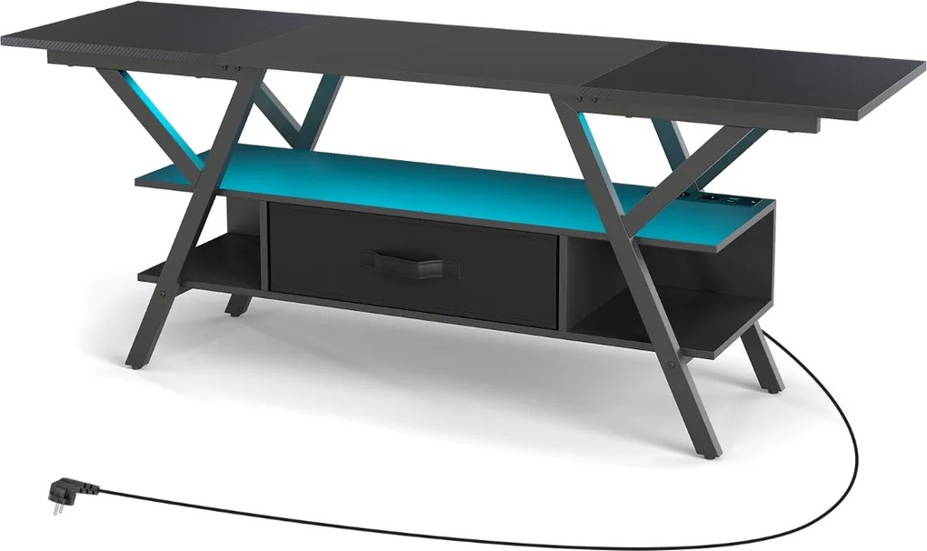 Costway Televizní stojan pro 65 palcový televizor 3 Tier Entertainment Center