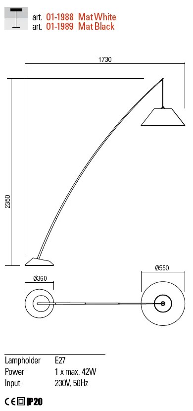 Redo Stojací lampa Fisher Barva: Černá