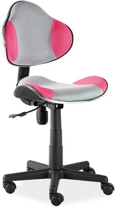 Dětská otočná židle Q-G2 - šedá/růžová