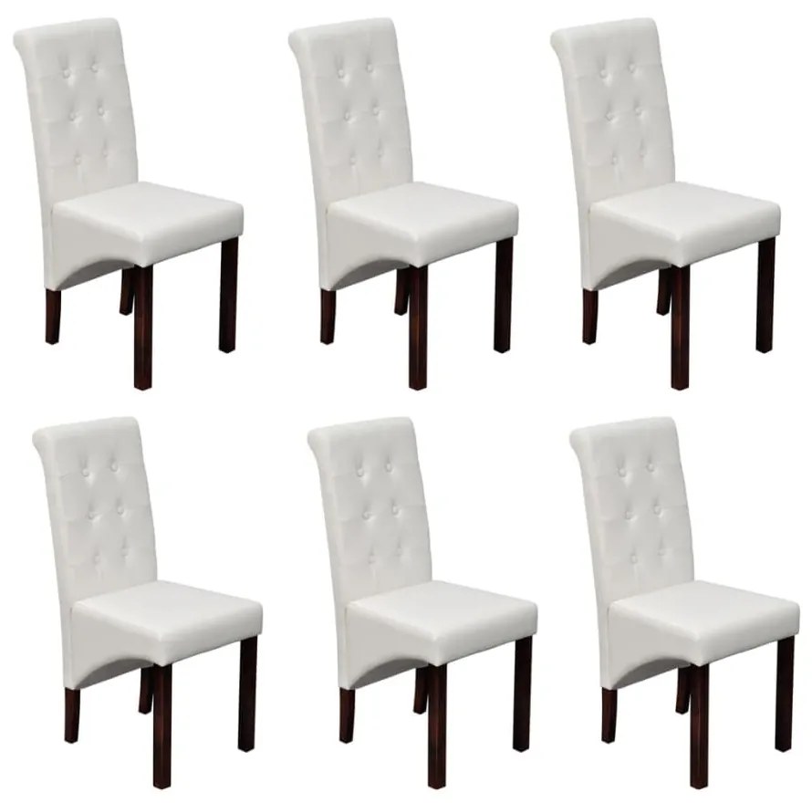 Jídelní židle 6 ks bílé umělá kůže - Default Title