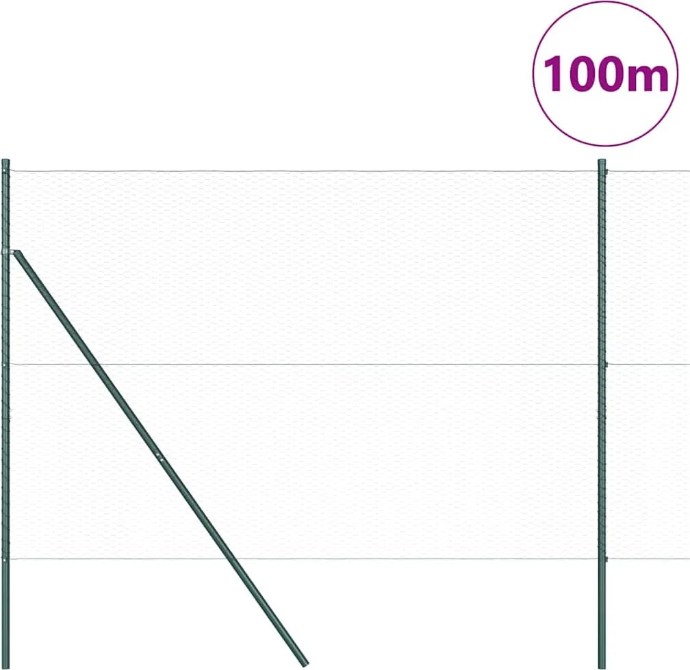 Hexagonální kotvení plotu 100 x 1,5 m Ocel potažená PVC Šedá 3352896