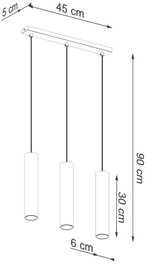 Sollux SL.1201 - Lustr na lanku LAGOS 3xGU10/10W/230V zlatá