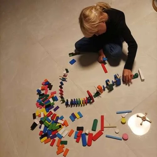 Dřevěné domino barevné 360 ks Kruzzel 22914
