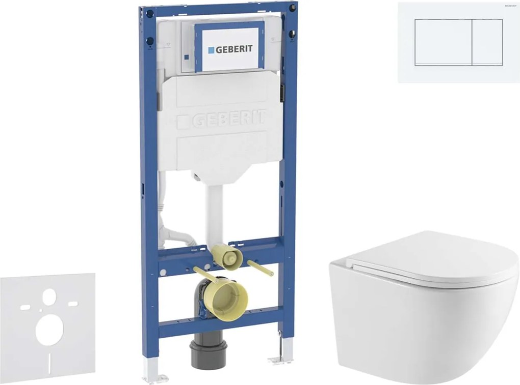 Geberit Duofix - Set předstěnové instalace, klozetu Oudee a sedátka softclose, tlačítko Sigma20, bílá/bílá mat SANI11CA31101