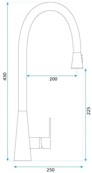 Dřezová baterie REA MILD s výsuvnou sprškou černá mat