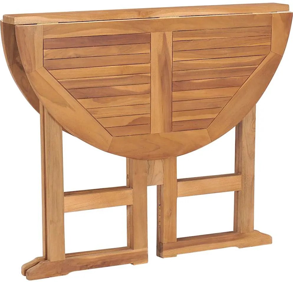 Skládací zahradní jídelní stůl Ø 90 x 75 cm masivní teak 315446