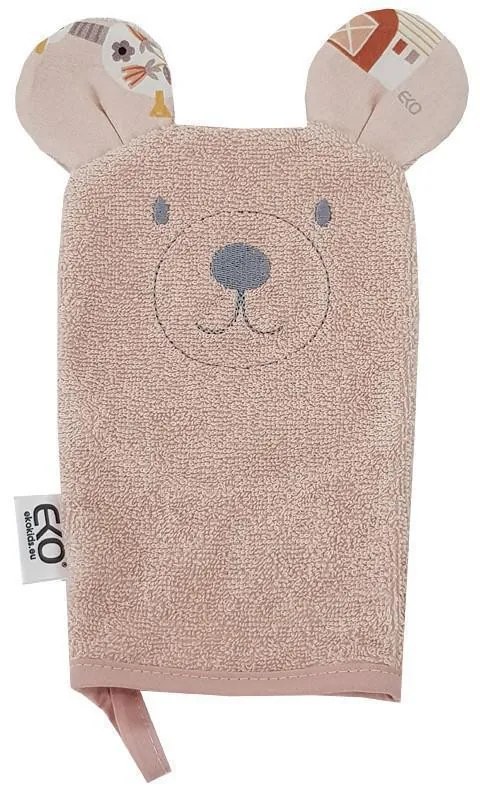 EKO Žínka bavlněná s oušky 20x15 cm Bear Beige