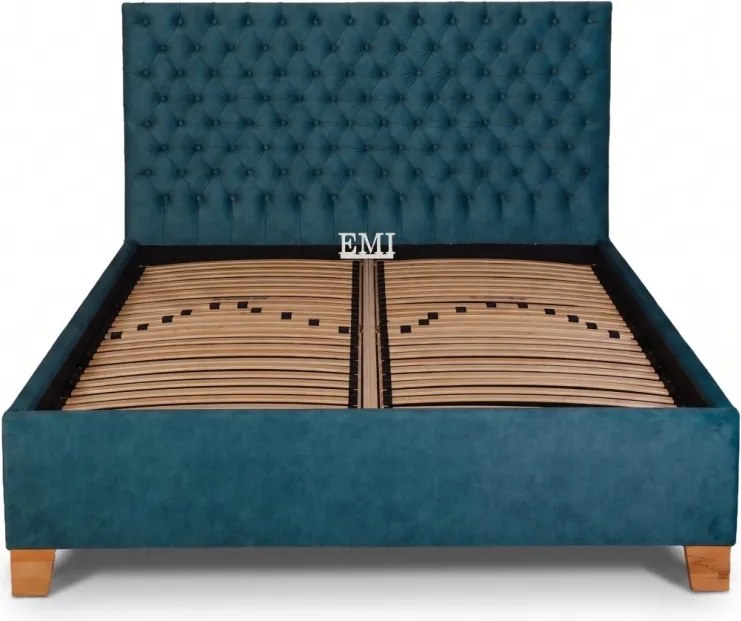 Postel čalouněná CASTEL + lamelový rošt + matrace EMI