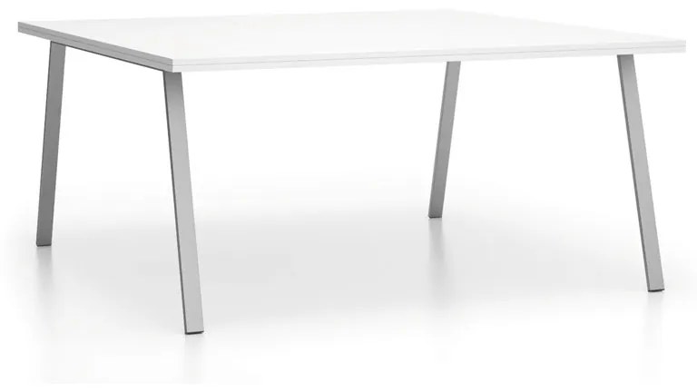 Kancelářský jednací stůl DOUBLE LAYERS, bez přepážek, bílá