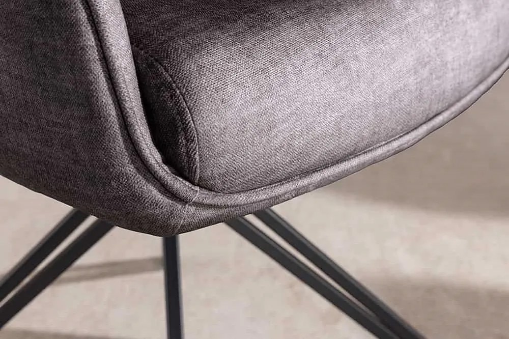 Designová otočná židle Brock šedý samet