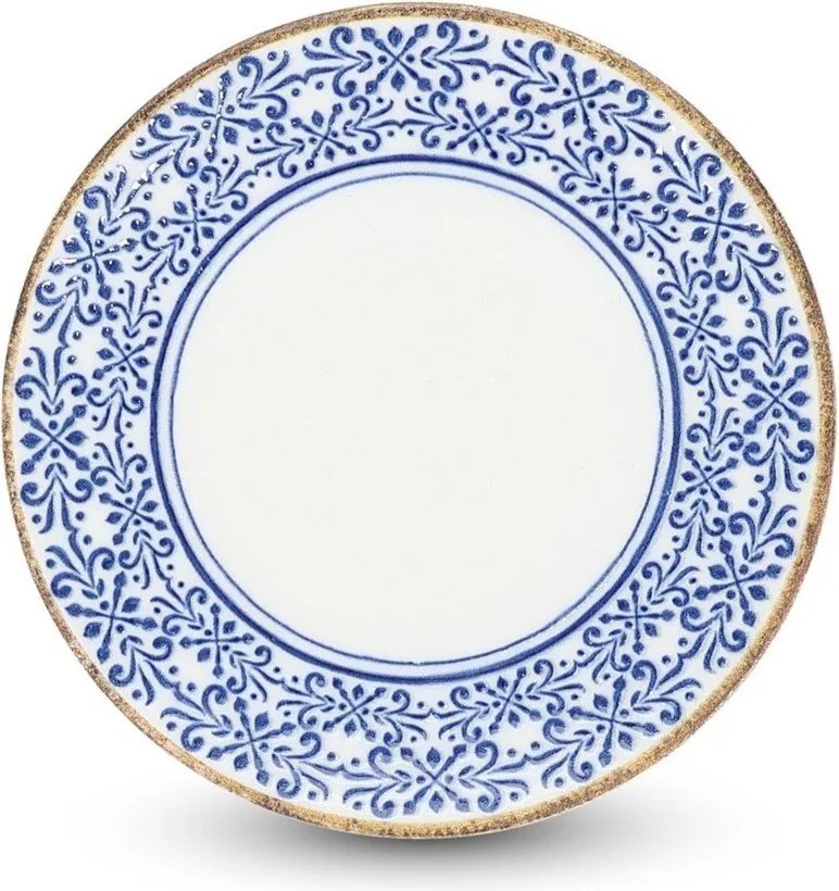 Bílý/modrý dezertní porcelánový talíř ø 16 cm Azul – BonBistro