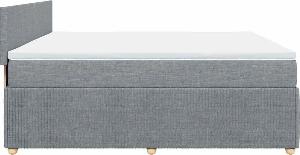 Box spring postel s matrací světle šedá 200 x 200 cm textil 3287556