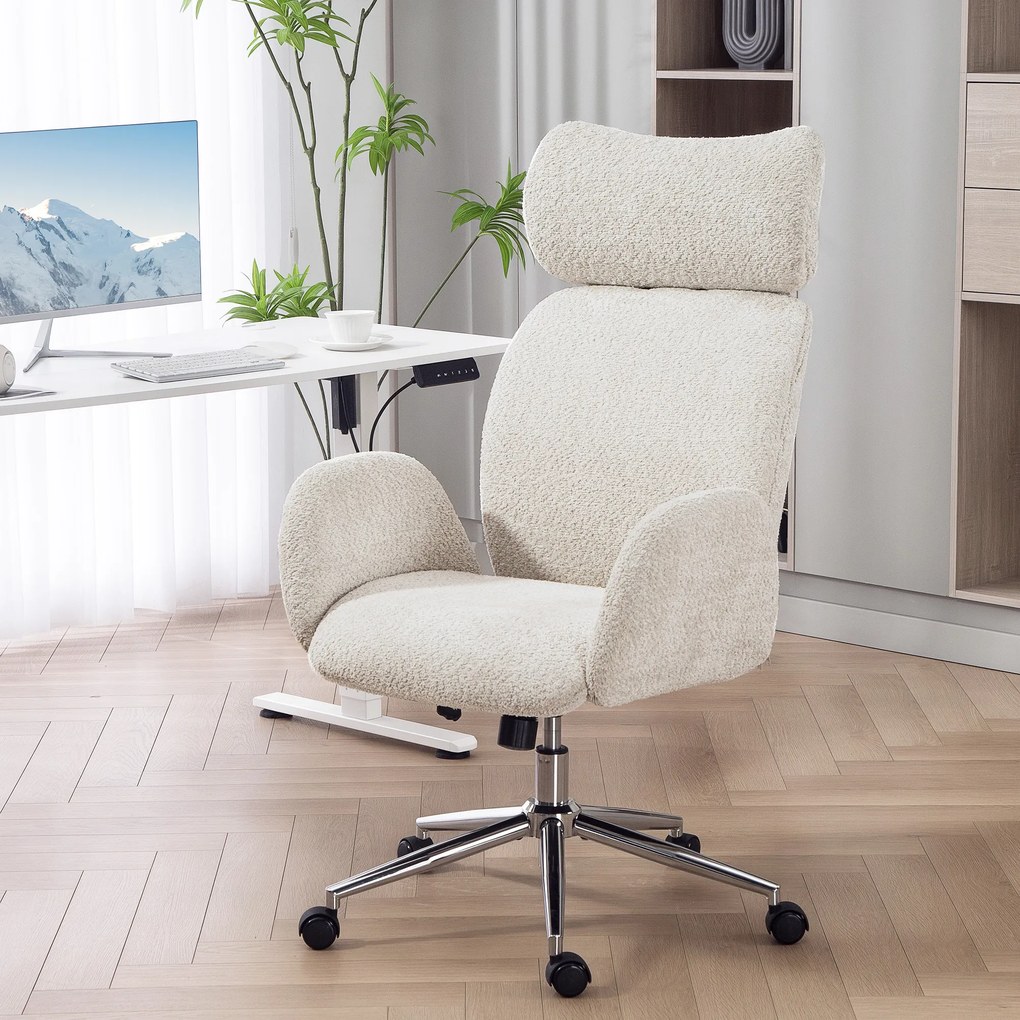 Ergonomická kancelářská židle HOMCOM, otočná židle k psacímu stolu s nastavitelnou výškou, nastavitelnou opěrkou hlavy, područkami a funkcí náklonu —…