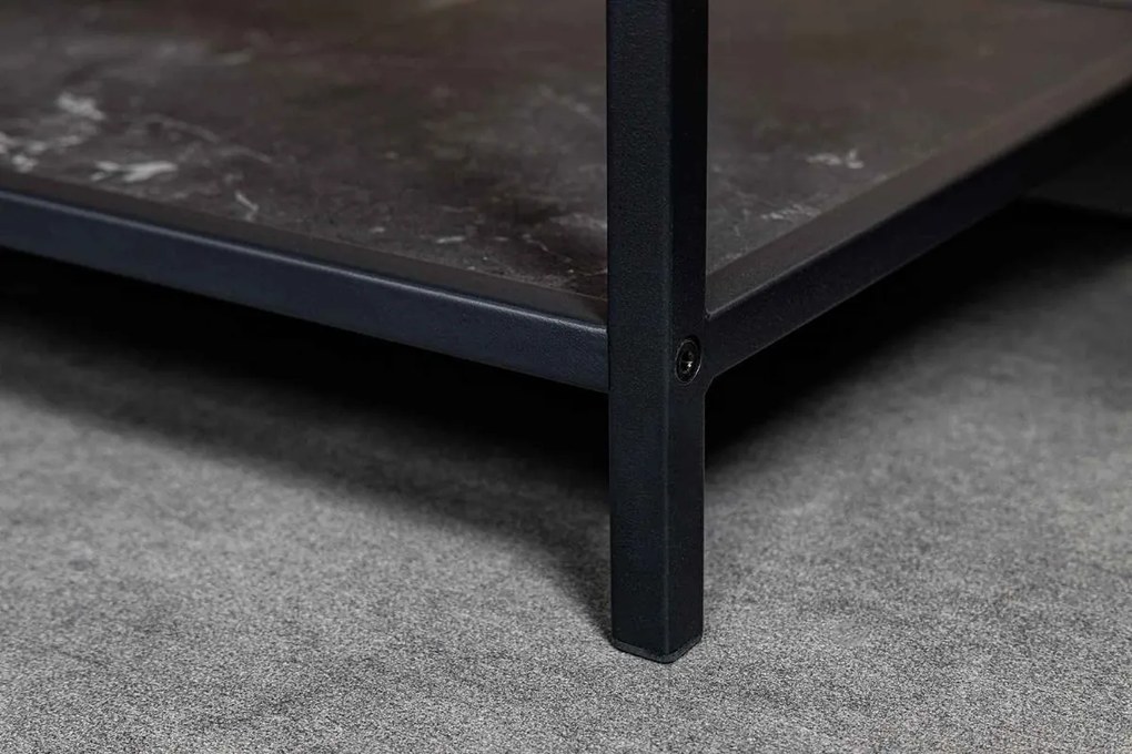 Designový regál Maille 185 x 135 cm čierny vzor mramor - skladem