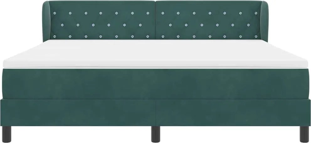 Postel s boxspringem s čelo Tmavě zelená 180 x 200 cm samet 3340349
