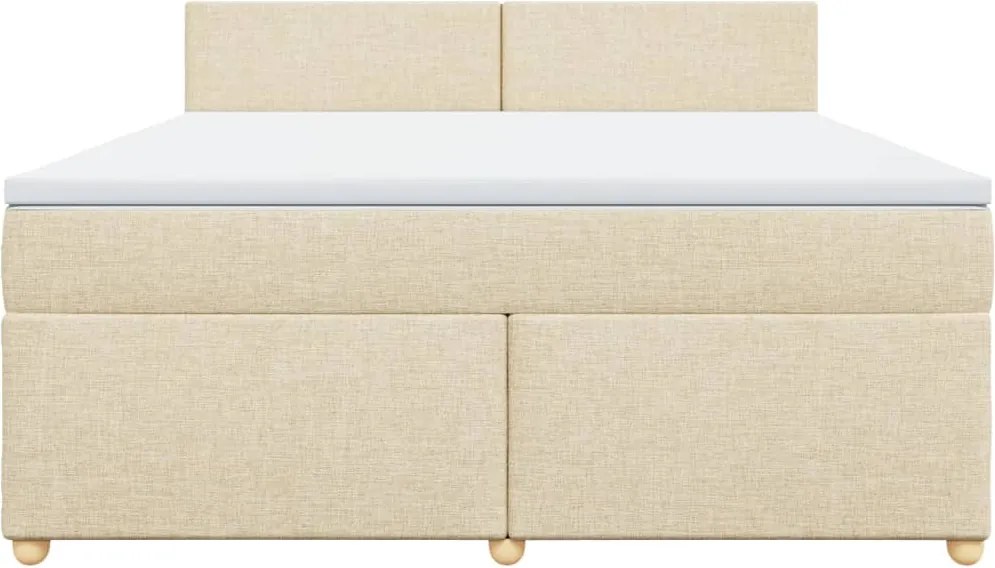 Box spring postel s matrací krémová 180x200 cm textil 3289057